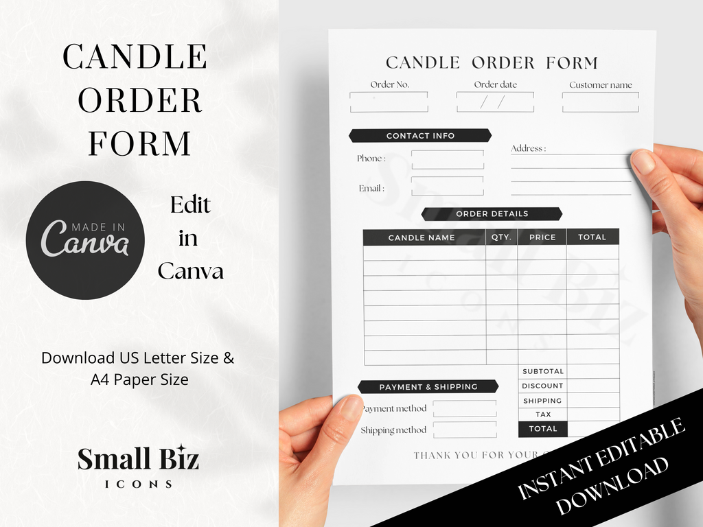CANDLE ORDER FORM – Smallbizicons